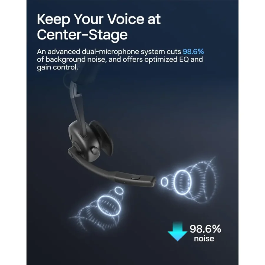 SHOKZ OpenMeet Bone Conduction Headset, Open-Ear Bluetooth Headphones ...